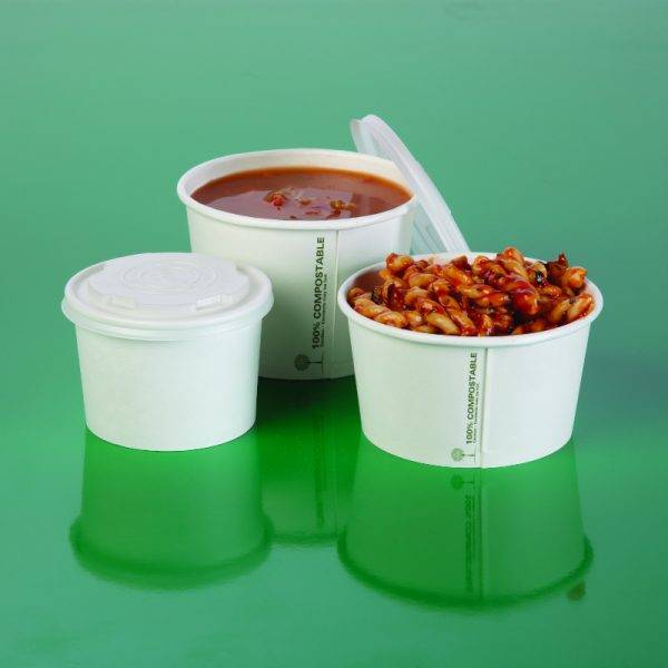 16oz White Biodegradable Soup Container - JC Catering And Bar Supplies