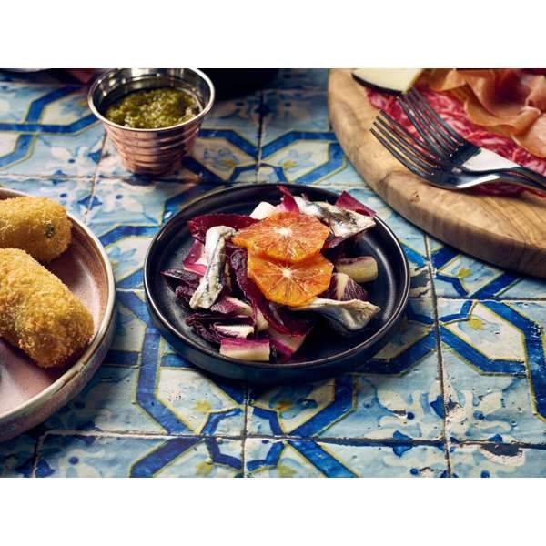 Terra Porcelain Black Low Presentation Plate 14cm Side Plate - JCCBS Ltd