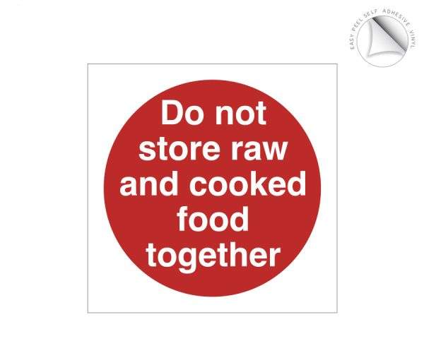 Do Not Store Raw and Cooked Food Together Storage Label