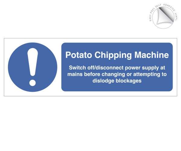 Potato chipping machine catering equipment safety notice - JC Catering ...